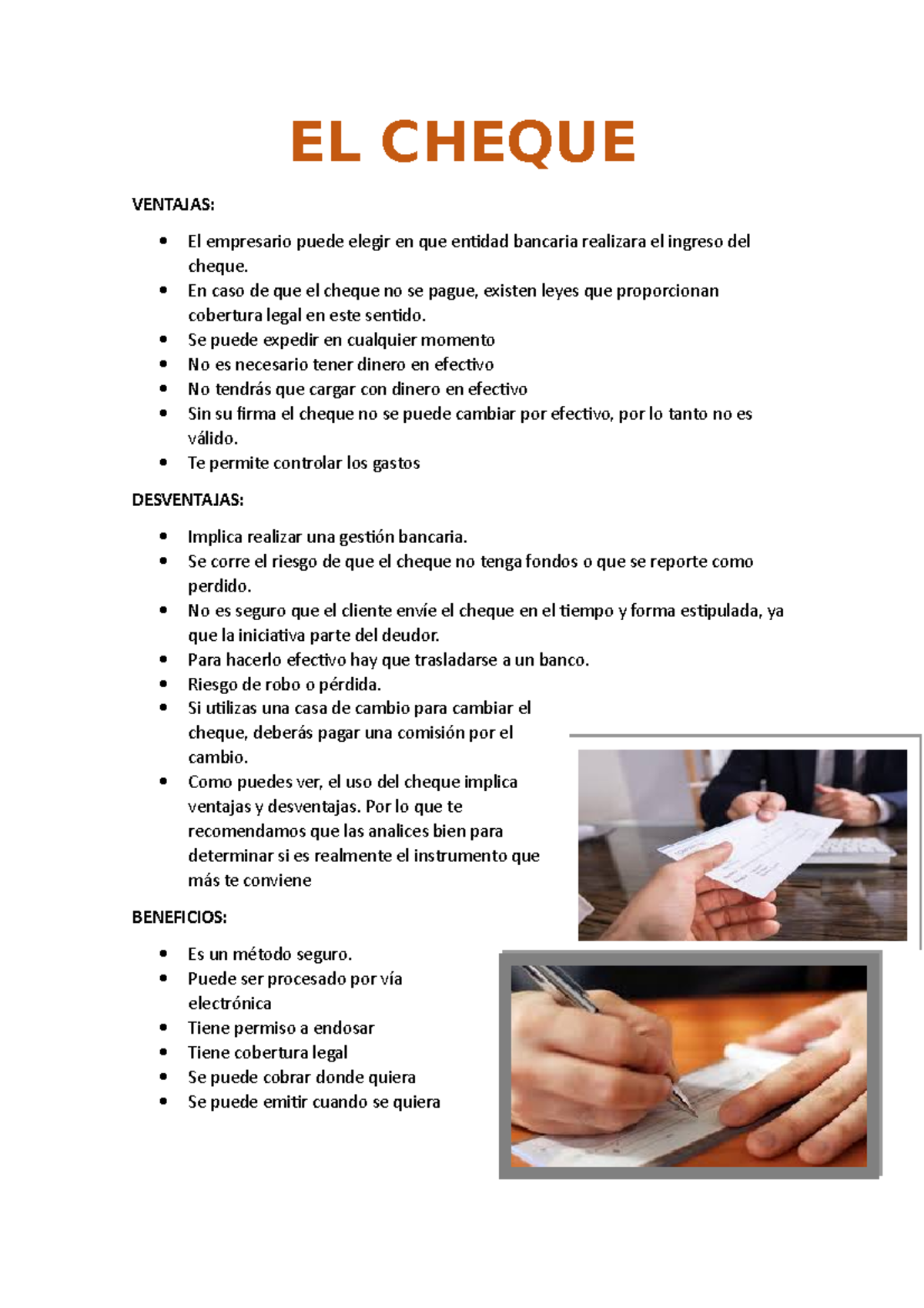 El cheque - EN ALGO LES VA AAYUDAR ESPERO QUE SEA ASI, EXITOS CON LOS ...