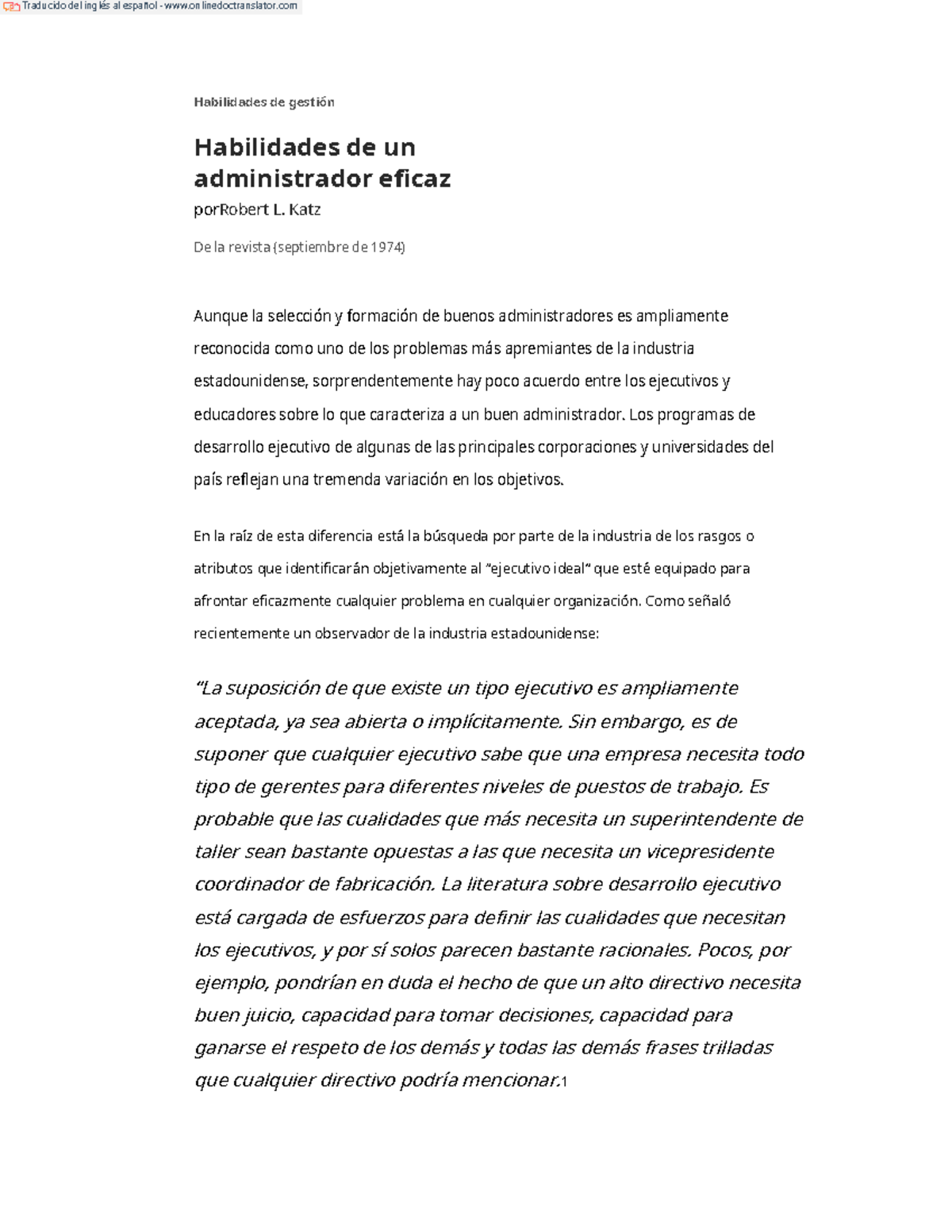 Skills of an Effective Administrator (Katz, 1974) - Habilidades de ...