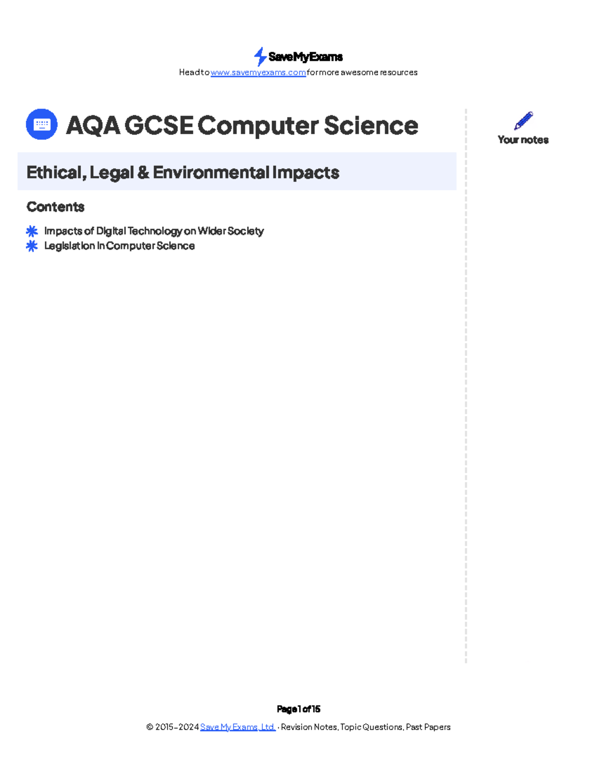 C SM7j Pdsgbvpr 0Yb - dgfghj - Page 1 of 15 AQA GCSE Computer Science Ethical, Legal & - Studocu