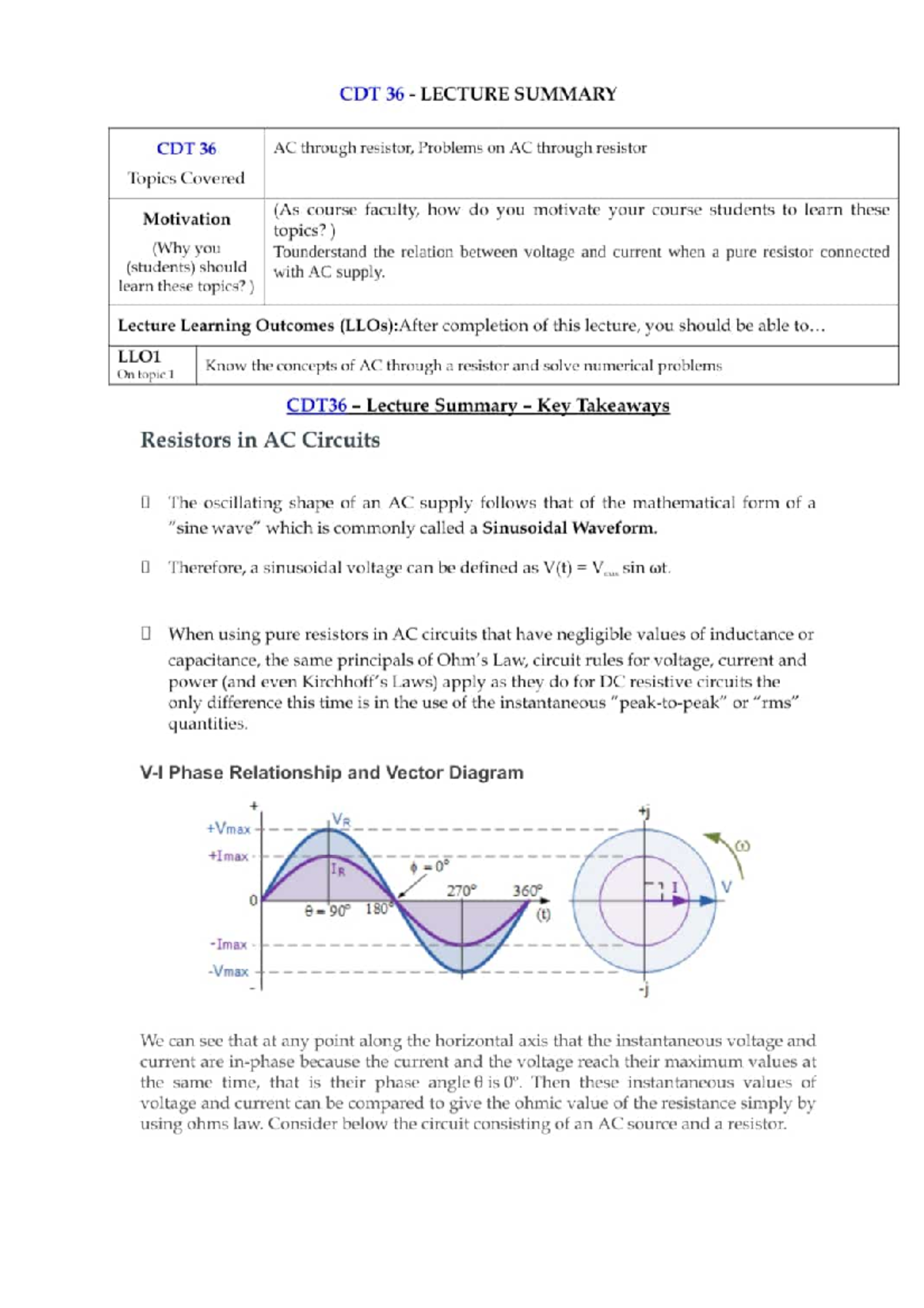 CDT-36 - BEE Important Summaries - Basic Electrical Engineering - Studocu