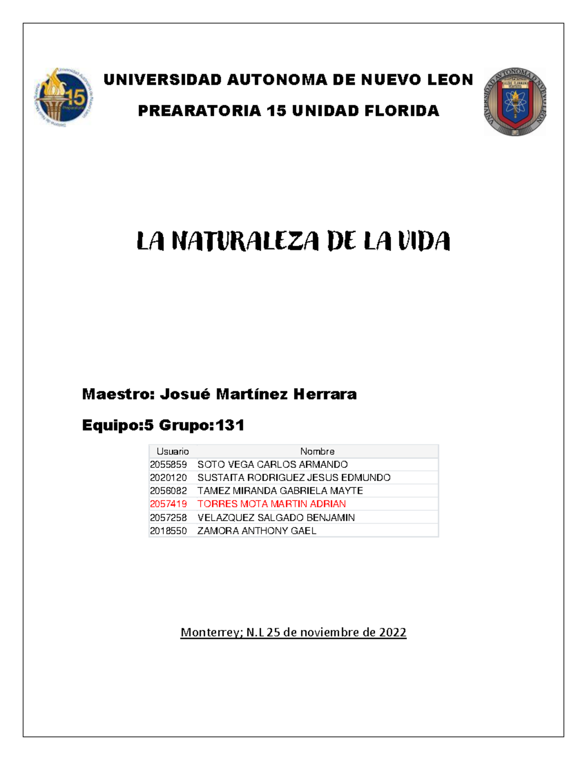 Equipo 5 EV4 LNV - estudiante de esa preparatoria - UNIVERSIDAD AUTONOMA DE NUEVO LEON ...