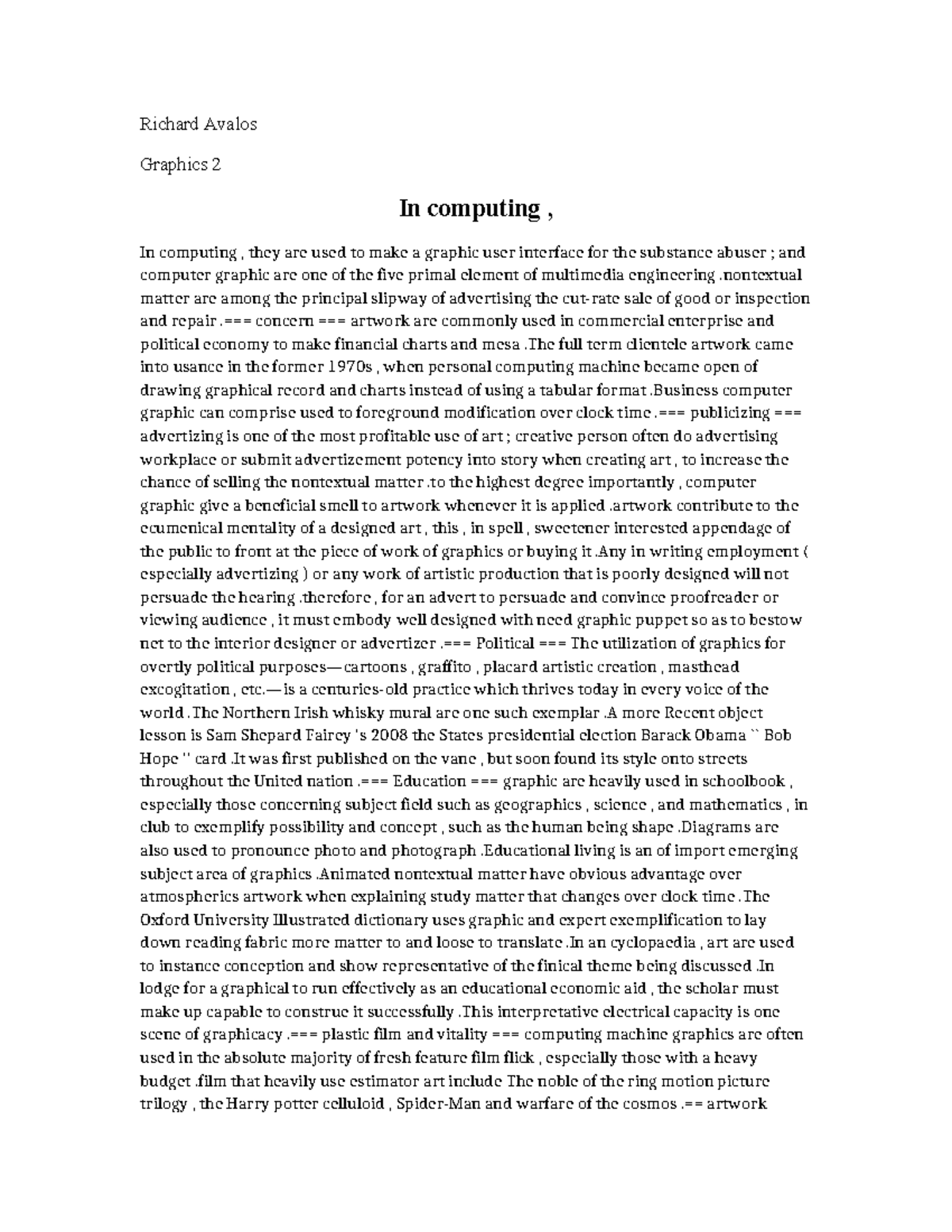 Graphics Basics 5341 - These are lecture notes. - Richard Avalos ...