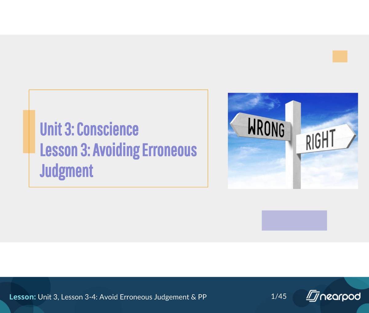 2023-2024 Unit 3 Lesson 3-4 Avoid Erroneous Judgement and Peer Pressure ...