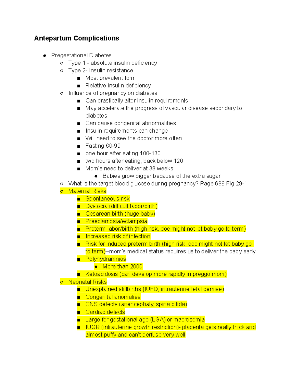 Antepartum Complications - Take iron supplement with juice Constipation ...