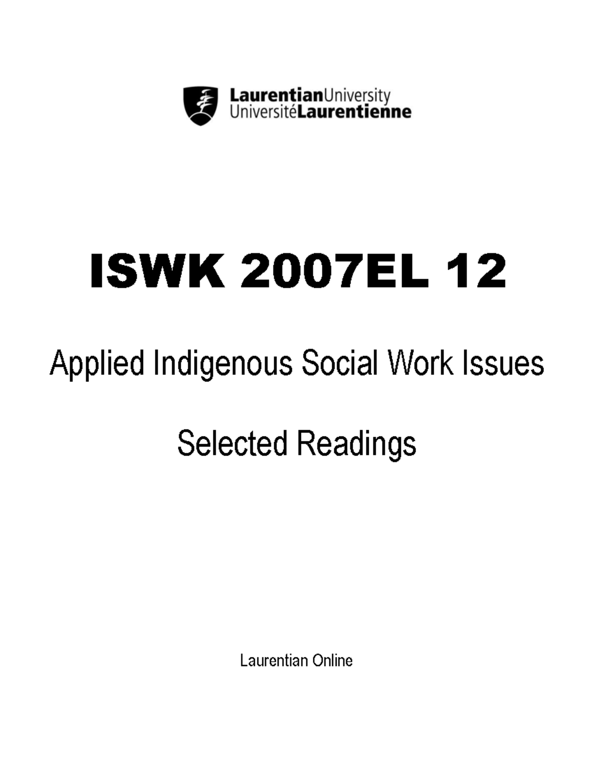 ISWK 2007 EL 12 Selected Readings Compilation - ISWK 2007 EL 1 2 ...