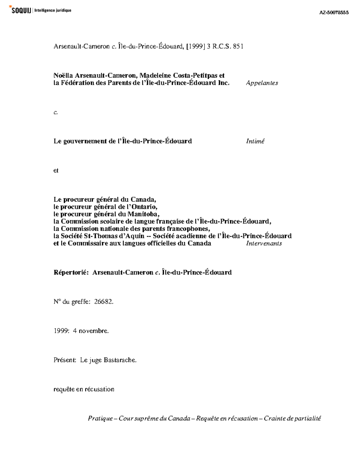 Arsenault-cameron TI - cours 6 - Arsenault-Cameron c. Île-du-Prince ...