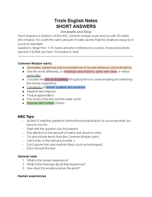 Module A Booklet - Its standard not advanced - English Standard Module ...
