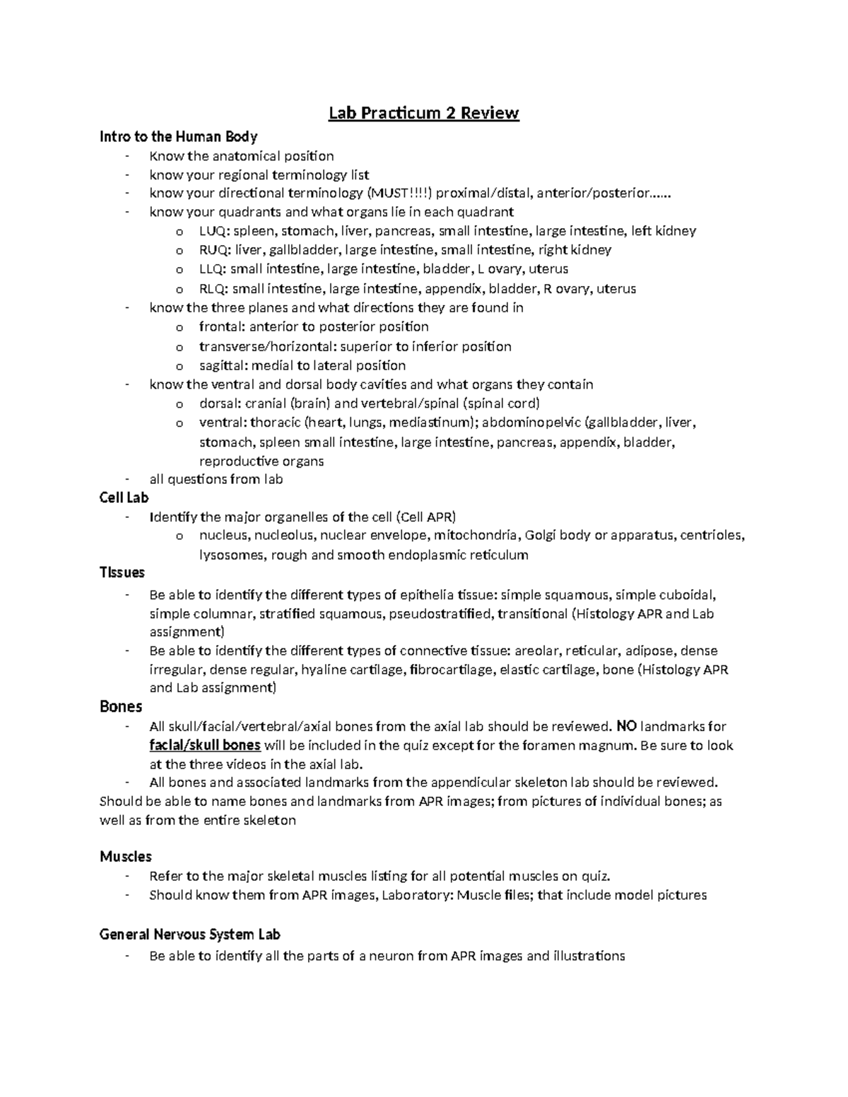 Lab Practicum 2 Review Fall 2023 - Lab Practicum 2 Review Intro to the ...