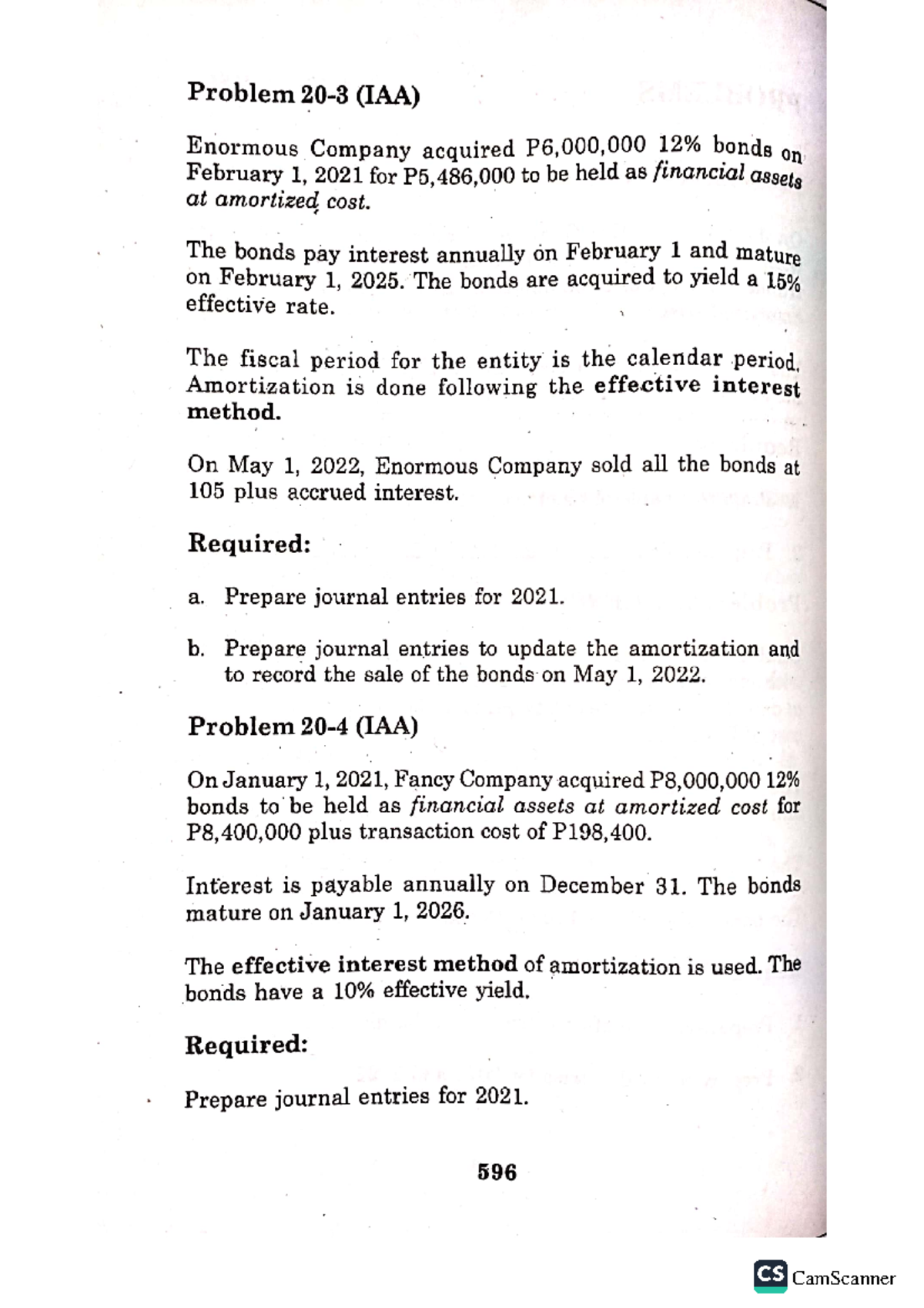Problem 20 - Intermediate Accounting (Volume One) 2021 Edition By ...