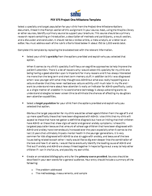 PSY 375 Project One Milestone Complete - PSY 375 Project One Milestone ...