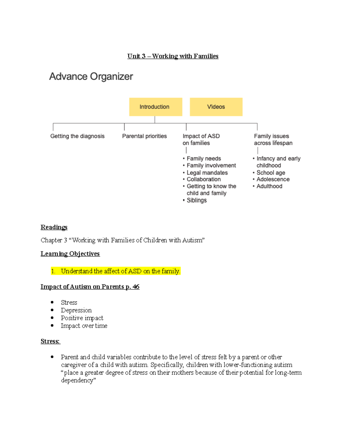 Unit 3 - Working with Families - Unit 3 – Working with Families ...