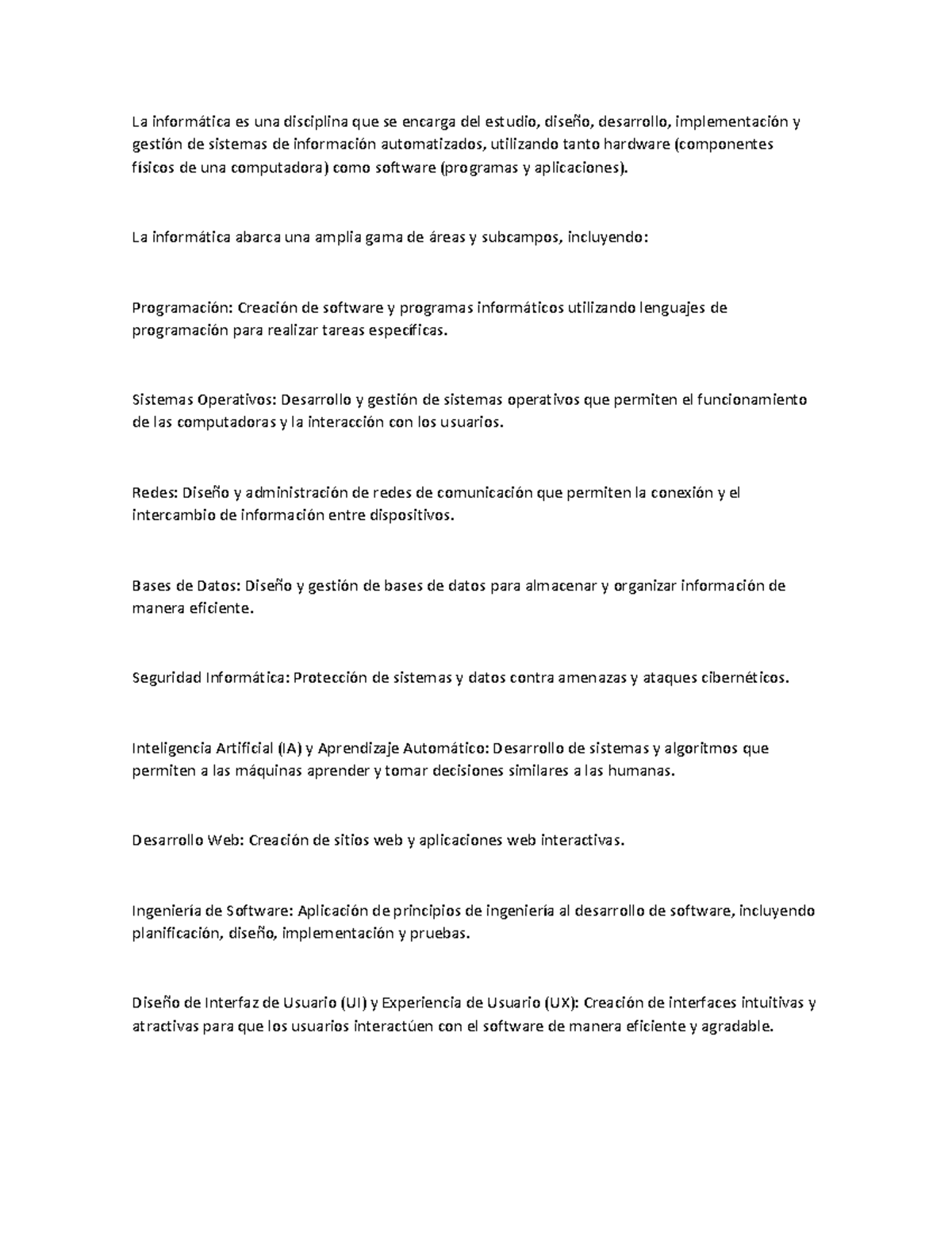 Que es informatica - definición - La informática es una disciplina que ...