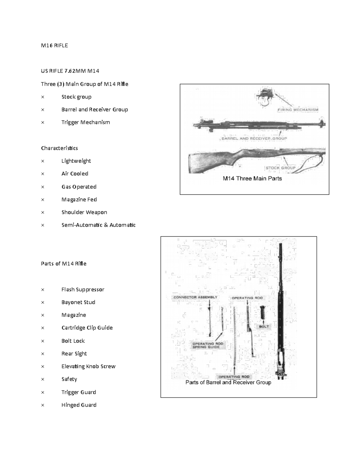 M16 Rifle - M16 RIFLE US RIFLE 7 M Three (3) Main Group of M14 Rifle × ...