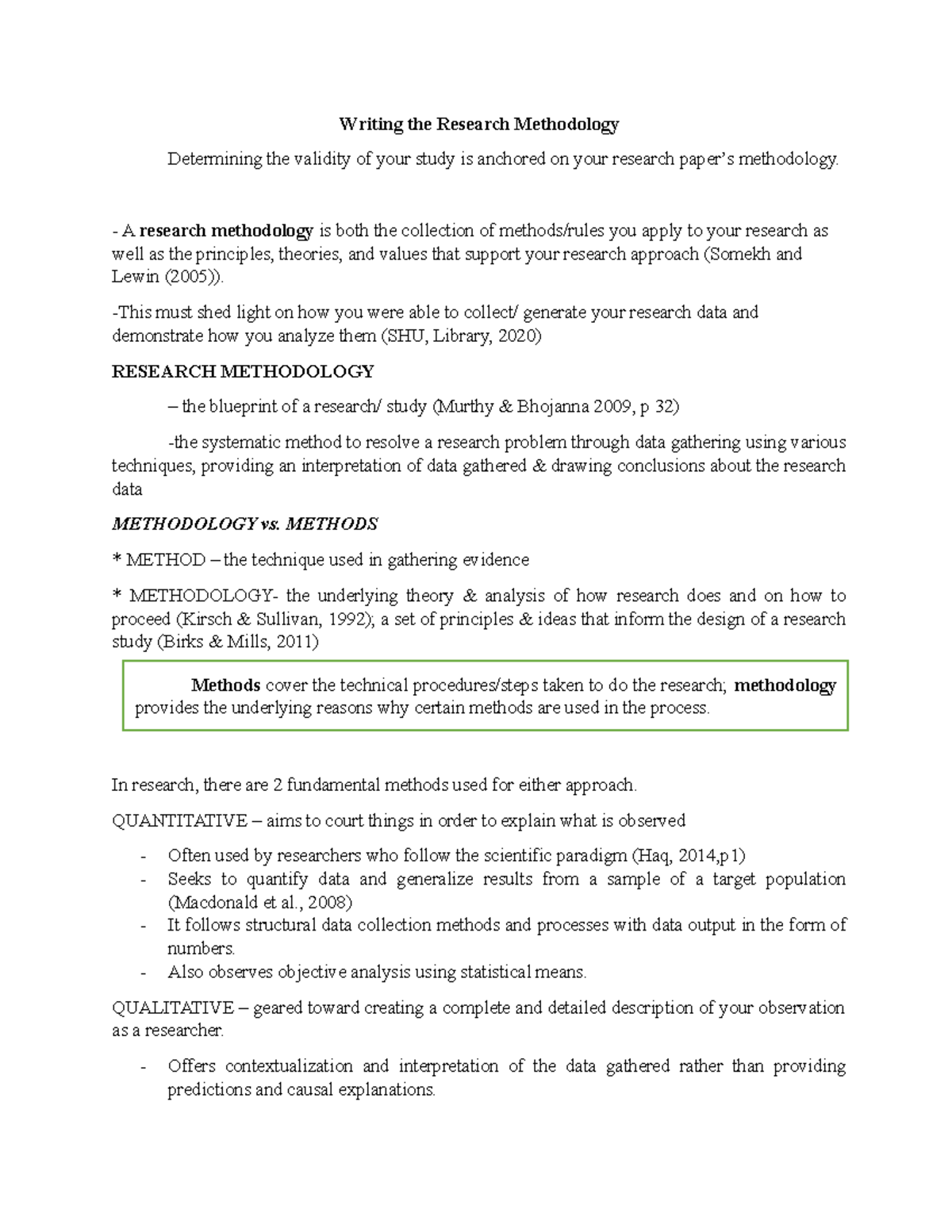 Writing-the-Research-Methodology - Writing the Research Methodology ...