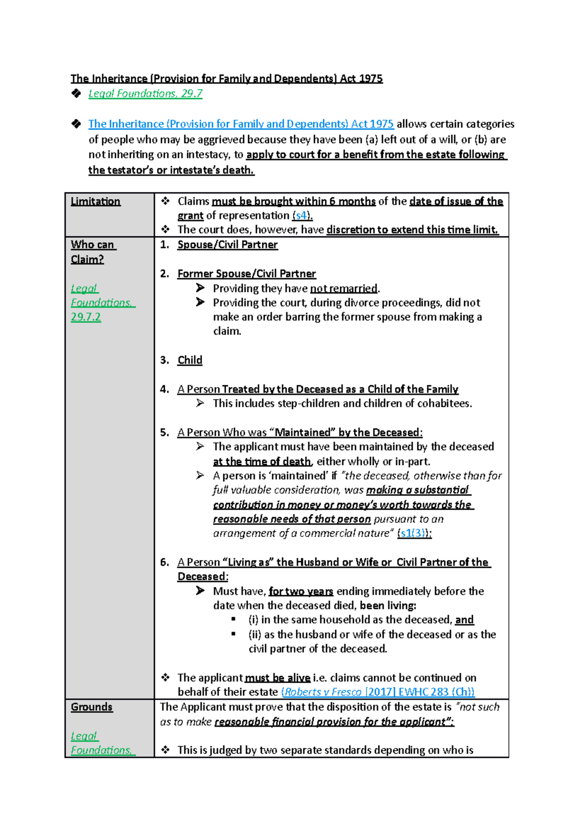 11 The Inheritance - wills revision - The Inheritance (Provision for ...