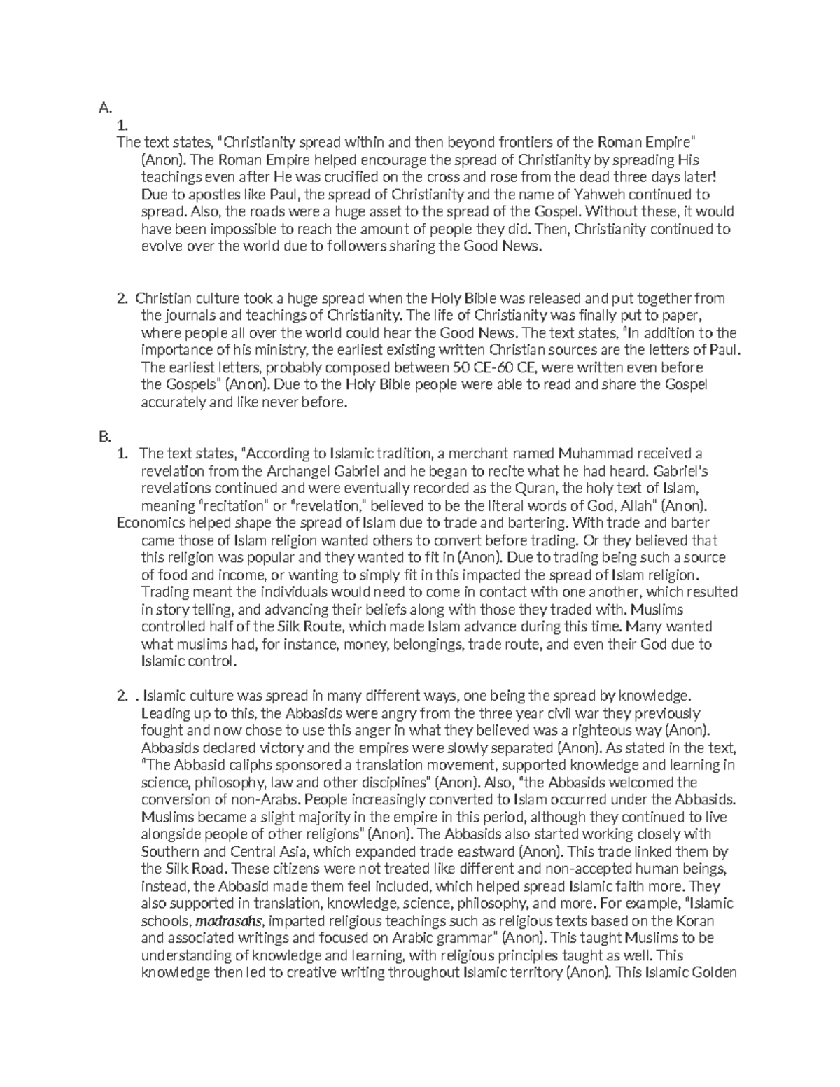 world history assessment task 1 completed and passed on second ...