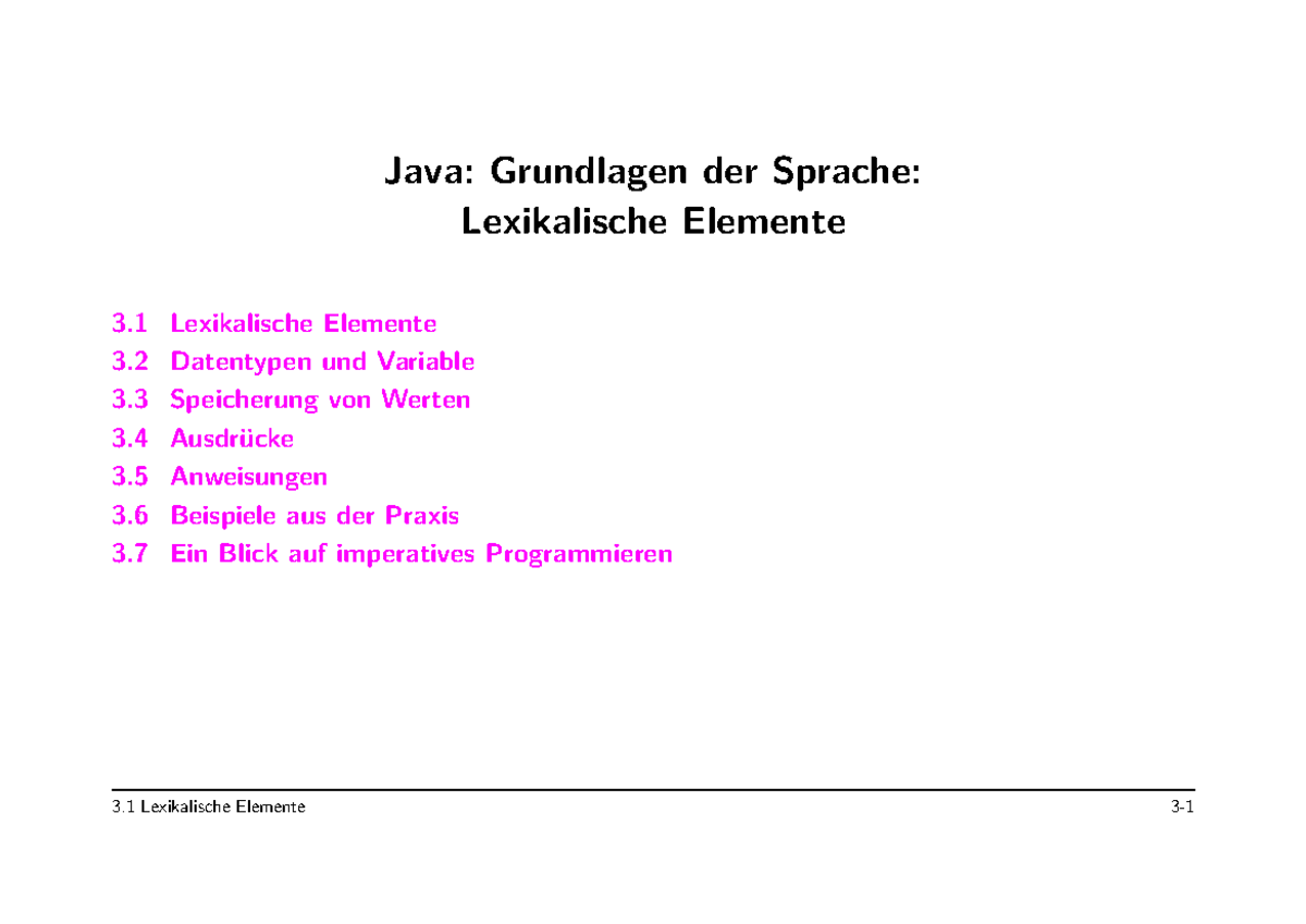 03 java - grundlagen der sprache - Java: Grundlagen der Sprache ...