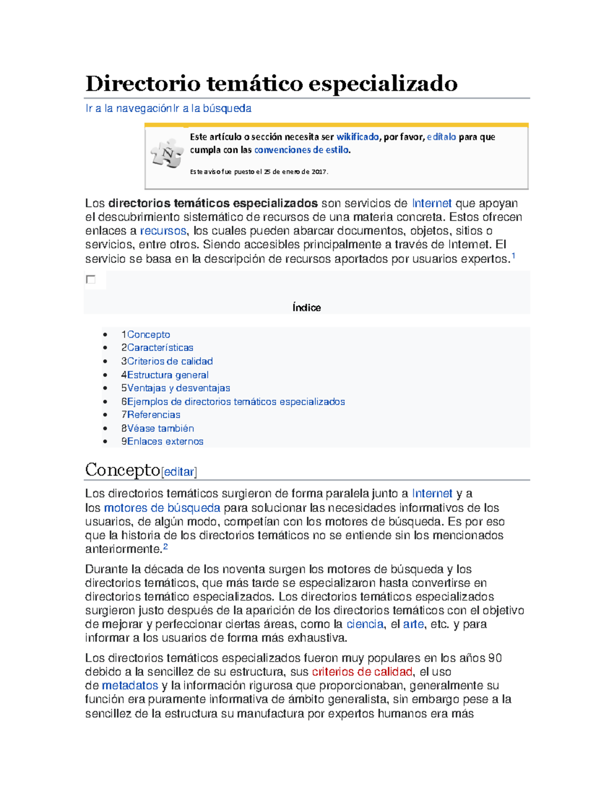 Directorio temático especializado - Este aviso fue puesto el 25 de ...