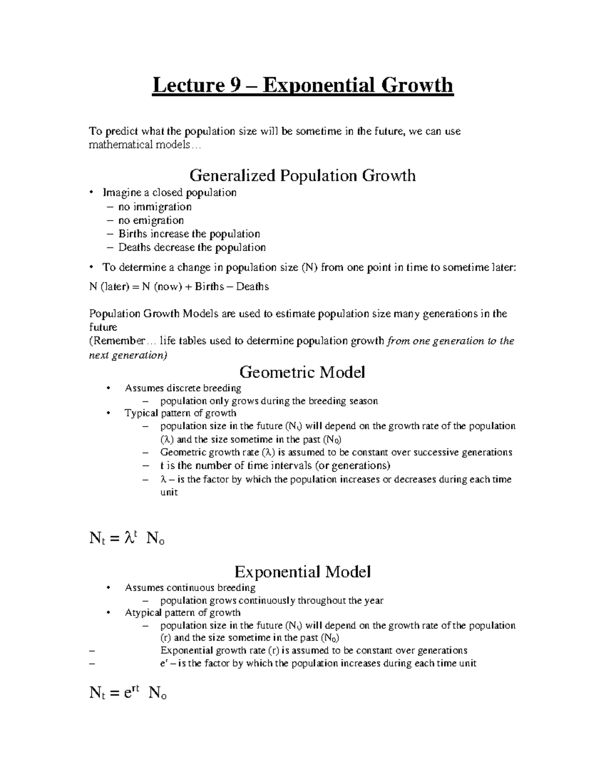 Lecture 9 (complete) - Exponential Growth (R2020) - Lecture 9 ...