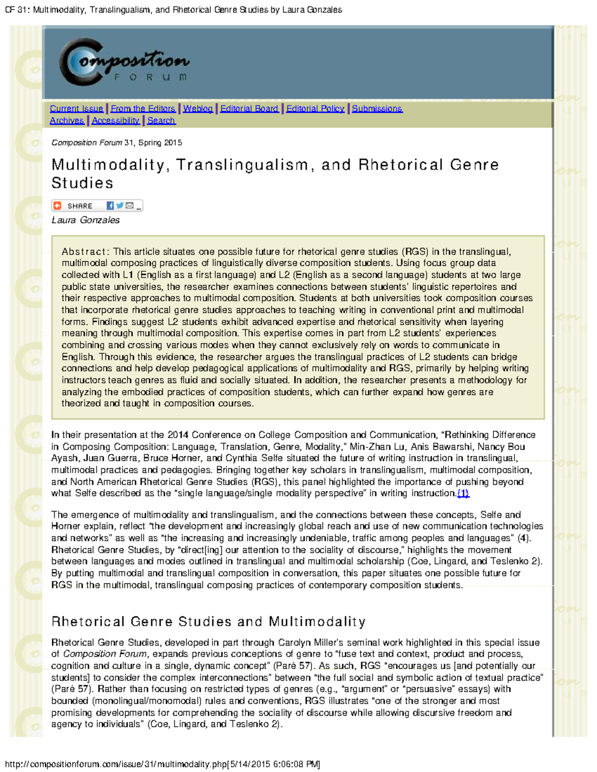 EJ1061559 - understanding about translingualism - Current Issue From ...