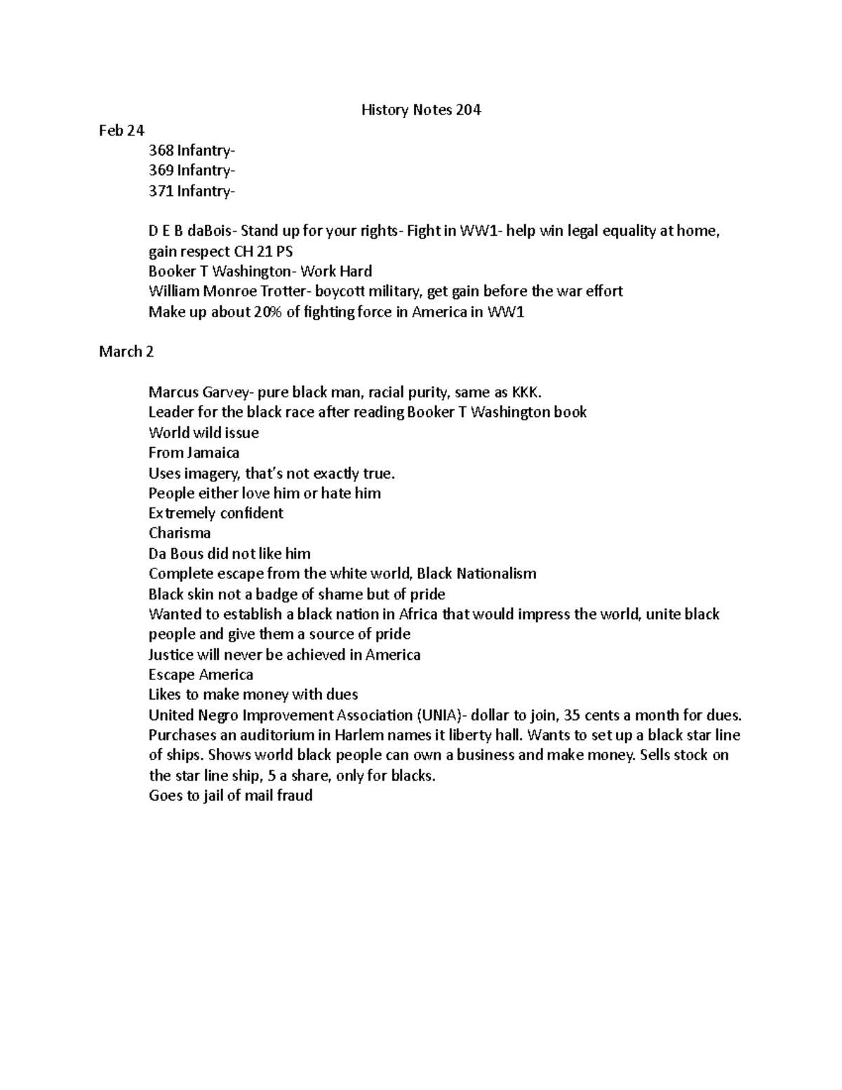 History Notes 204 - History Notes 204 Feb 24 368 Infantry- 369 Infantry ...