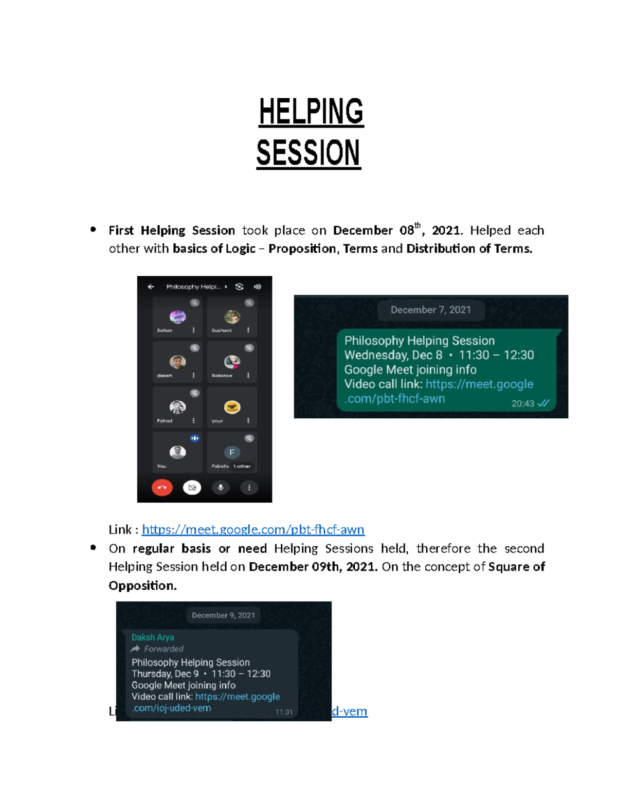 Presentation 2021-22-1 - Link : meet.google/ioj-uded-vem HELPING ...