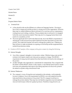 DO81 - Task 1 - Task 1 - Innovative and Strategic Thinking – D081: QBM2 ...