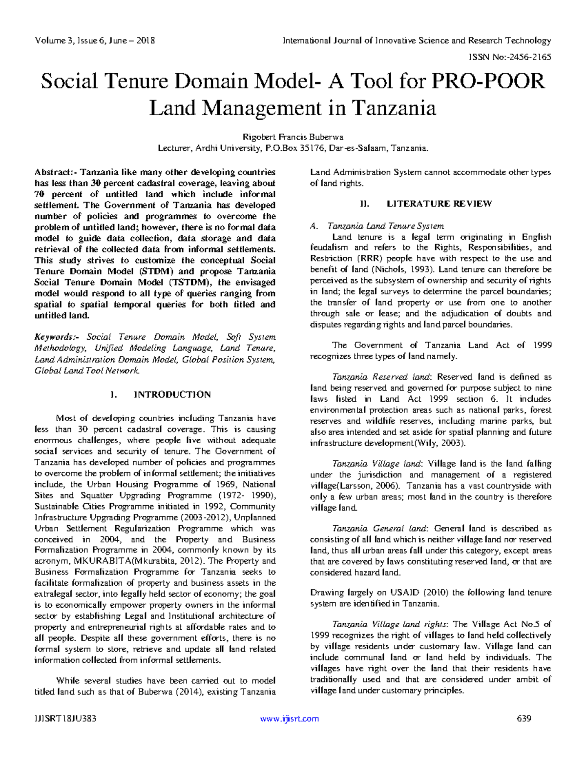 Social Tenure Domain Model A Tool for Pro Poor Land Management in ...