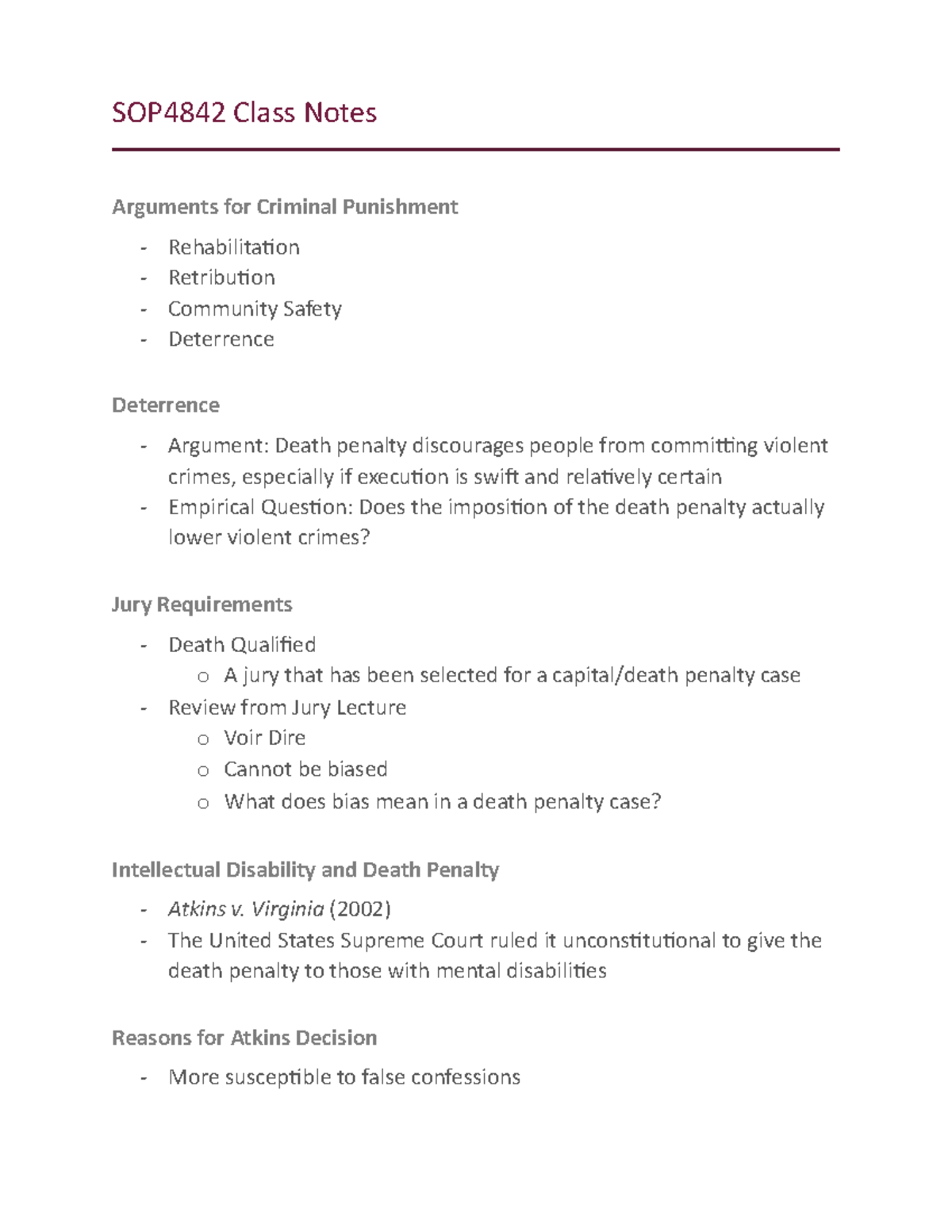 SOP4842 Class Notes - Dr. Deborah Goldfarb - SOP4842 Class Notes ...