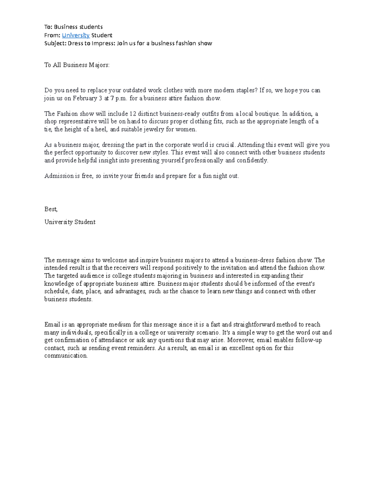 Week 4 - Pfister - practicing writing business emails - To: Business ...