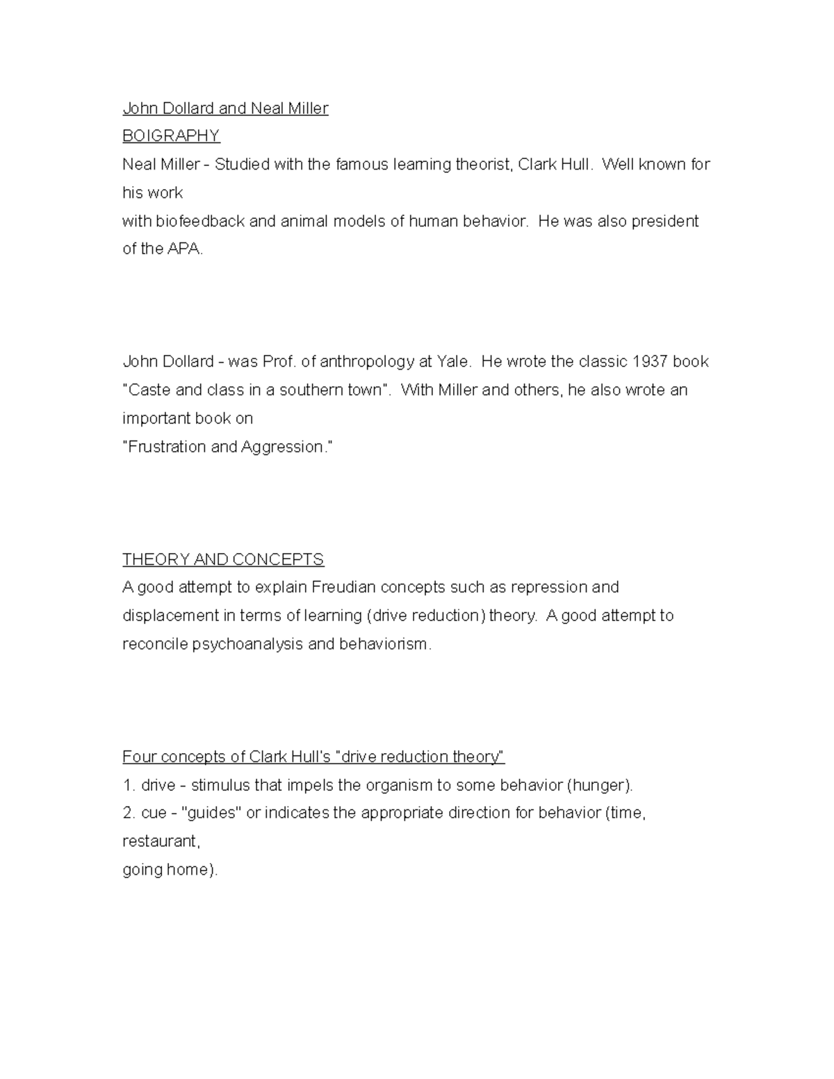 John Dollard and Neal Miller Definitions - Theories of Personality ...