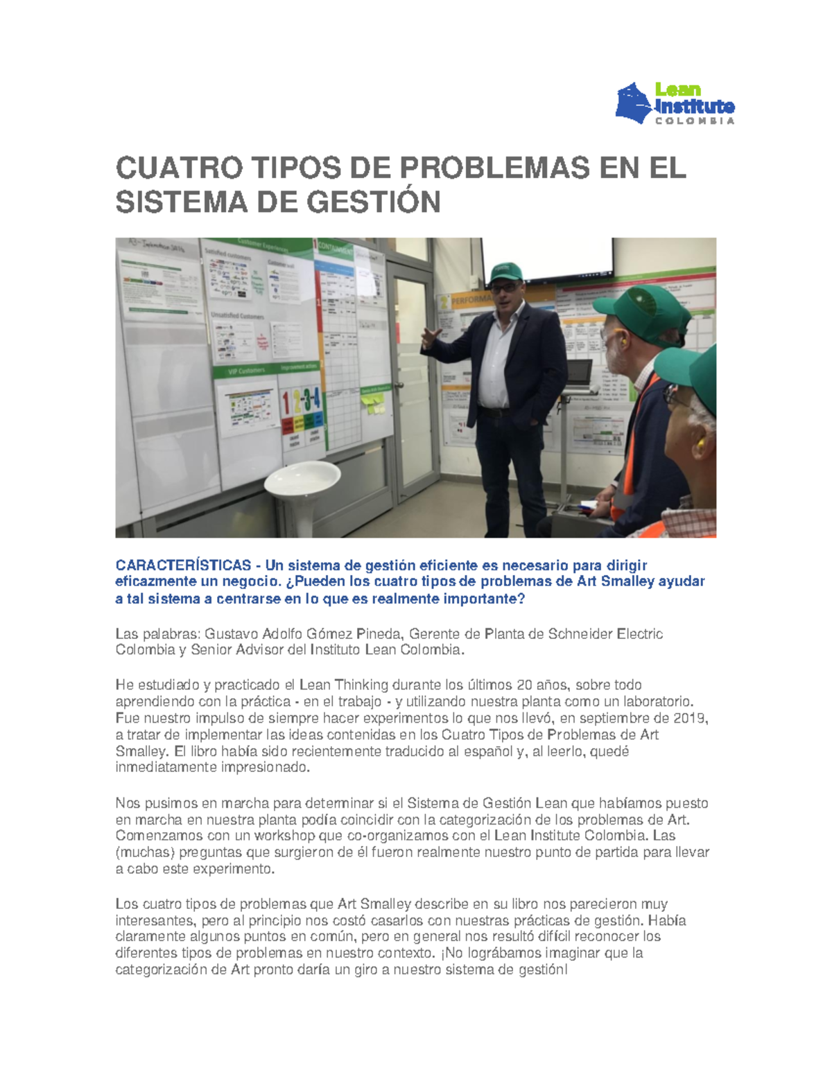 Articulo Cuatro Tipos DE Problemas EN EL Sistema DE Gestion - CUATRO ...
