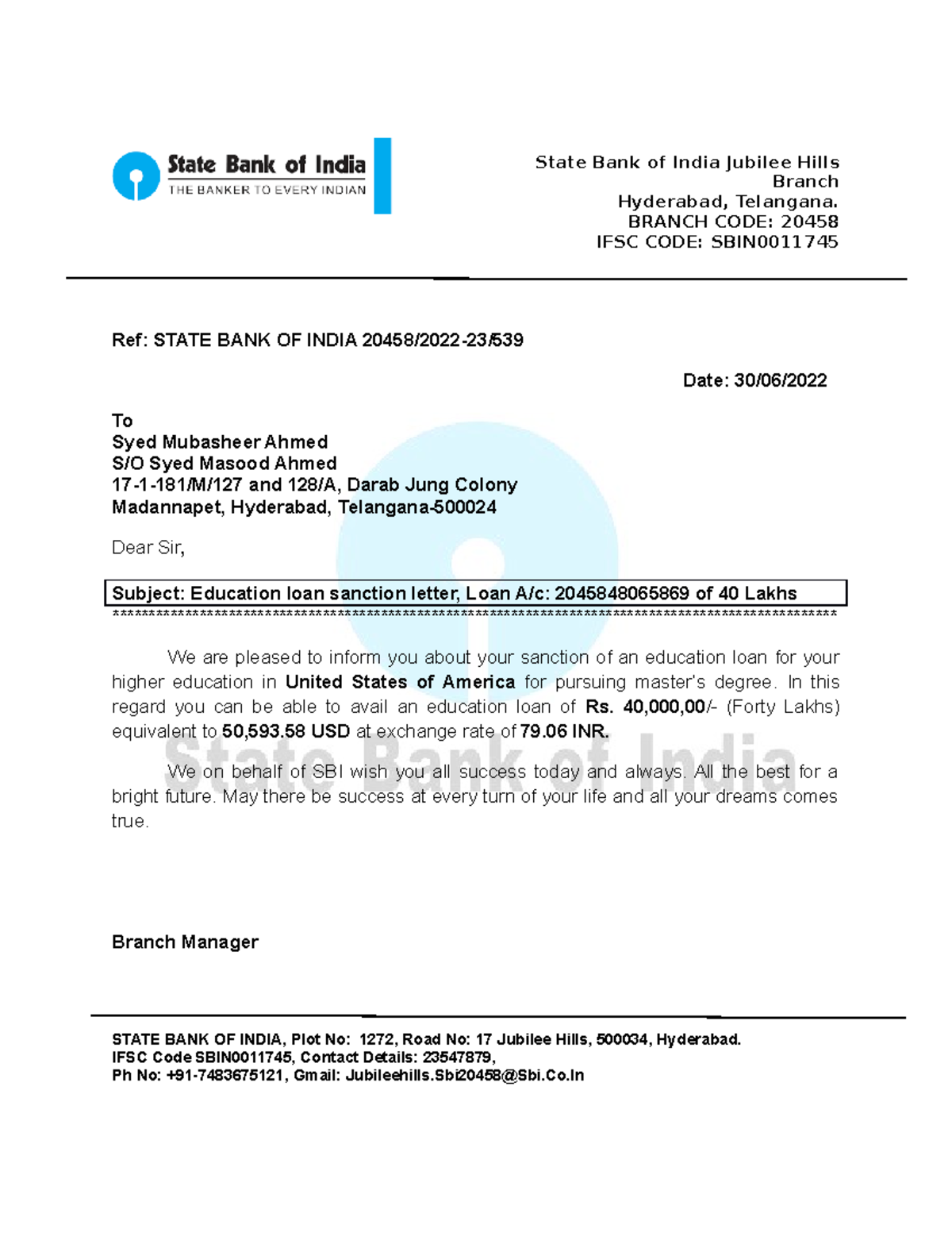 SMA Lnnnnnnnnnnnnnnnn - State Bank of India Jubilee Hills Branch ...