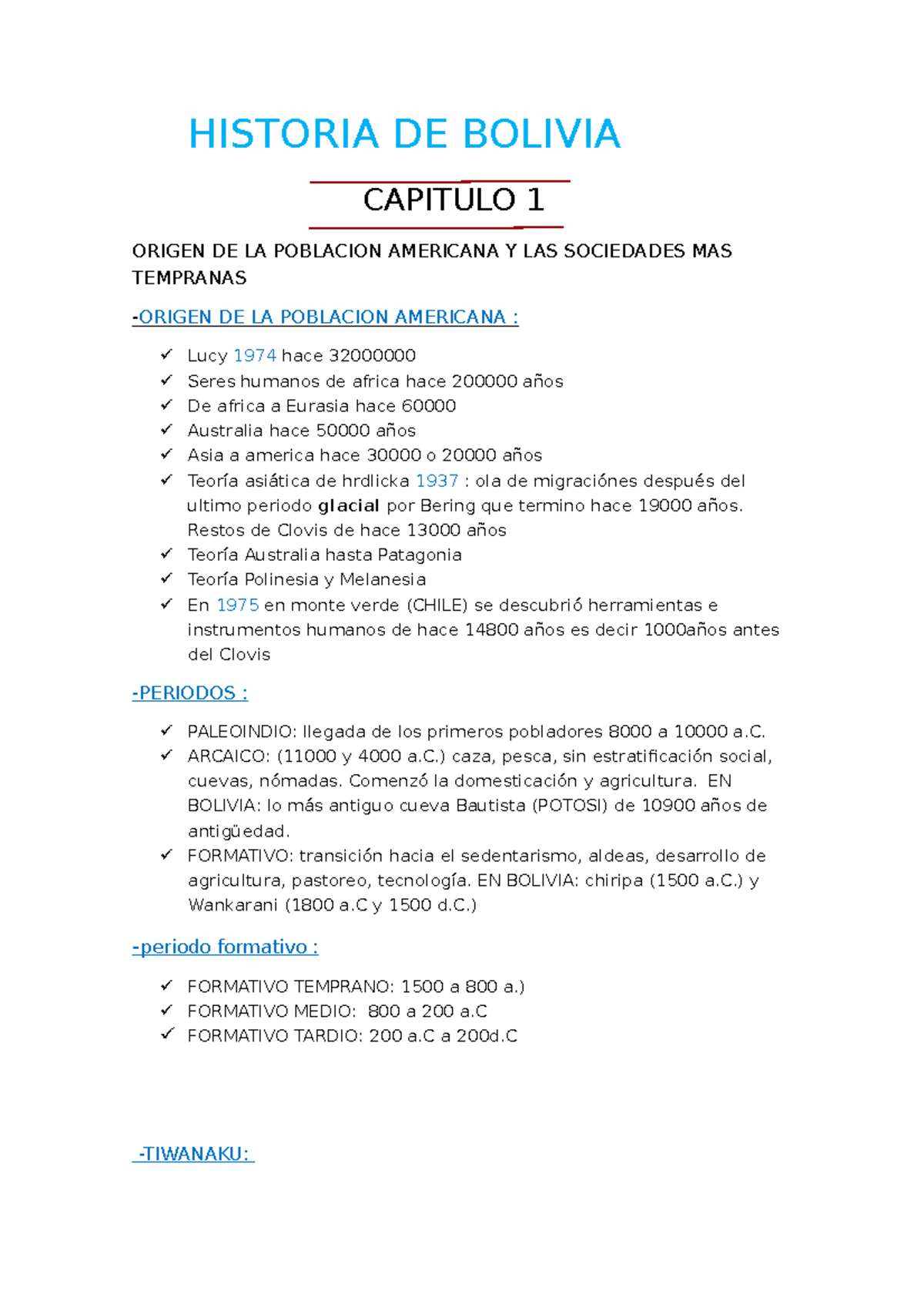 Historia DE bolivia - HISTORIA DE BOLIVIA CAPITULO 1 ORIGEN DE LA ...