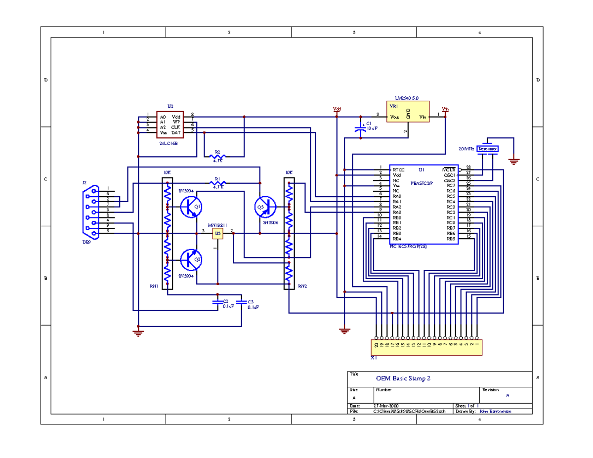 OEM BS2 Schematic - Practica de circuitos lectronicos. - 1 2 3 4 A B C ...