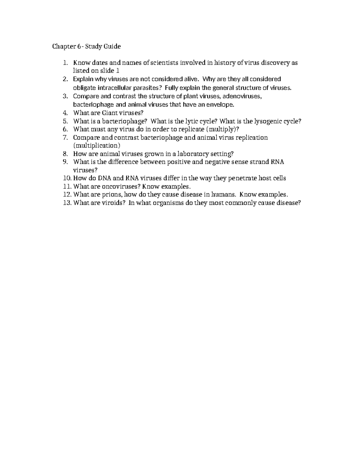 Micro 203 Chapter 6 study guide - Chapter 6- Study Guide 1. Know dates ...