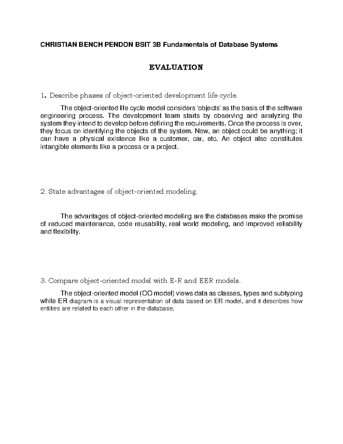 Evaluation-lesson 9 - sdfsdfsdfsd - CHRISTIAN BENCH PENDON BSIT 3B ...