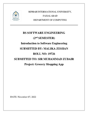 Software Engineering Project Report Sample 1 - Software Engineering ...