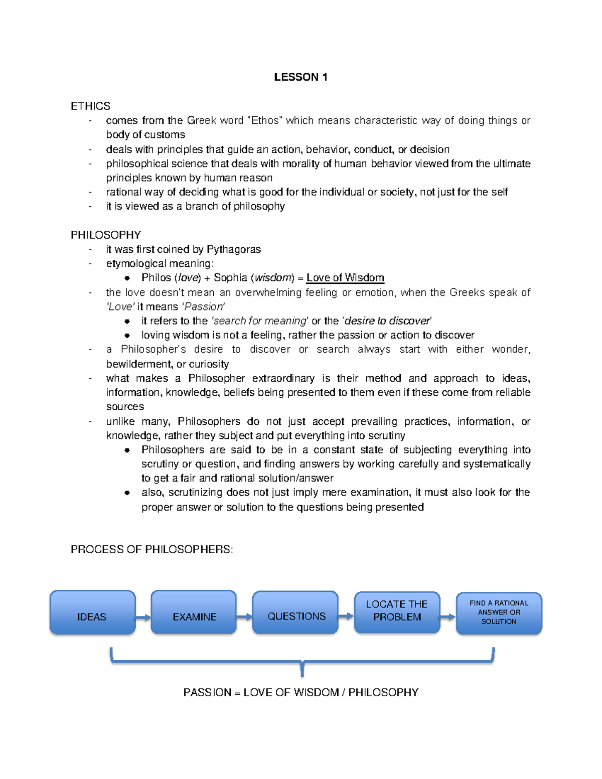 GNED-02- Handouts - ethucs ethics - LESSON 1 ETHICS comes from the ...