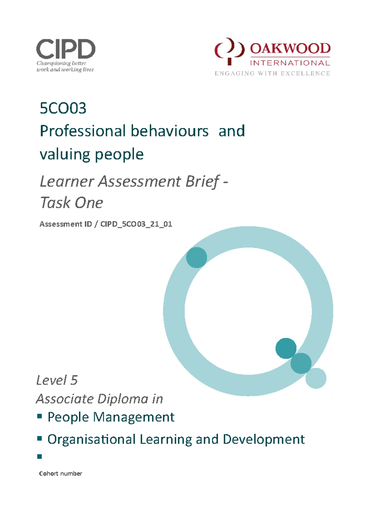 5CO03 TASK ONEaaaa - 5CO Professional behaviours and valuing people ...