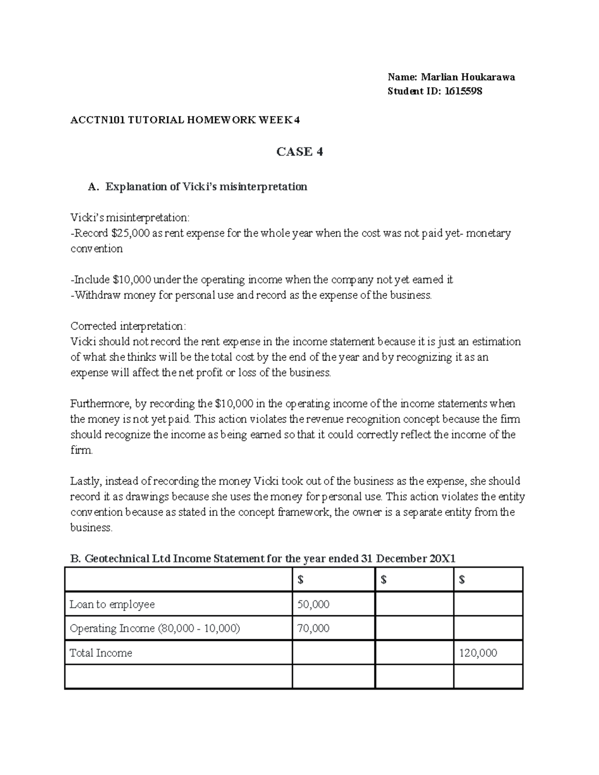 ACCTN101 Tutorial Homework - Name: Marlian Houkarawa Student ID ...