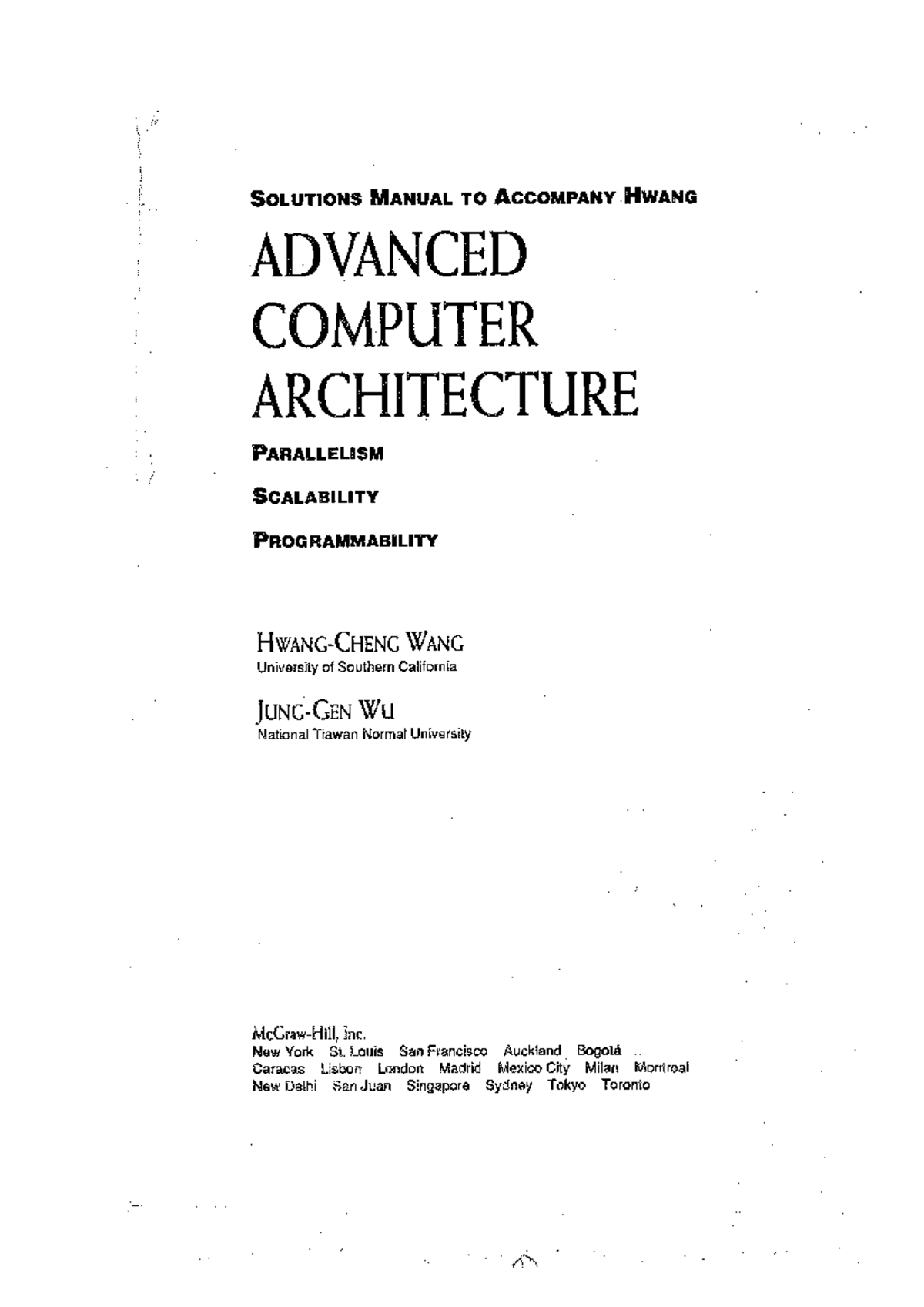 Solution Manual For Parallel And Distributed Computing Btech In Computer Science And