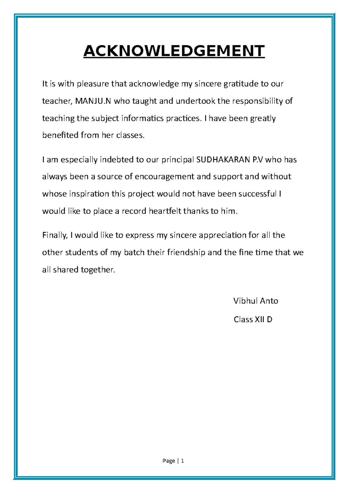 VA - c compu compu compu - ACKNOWLEDGEMENT It is with pleasure that acknowledge my sincere ...