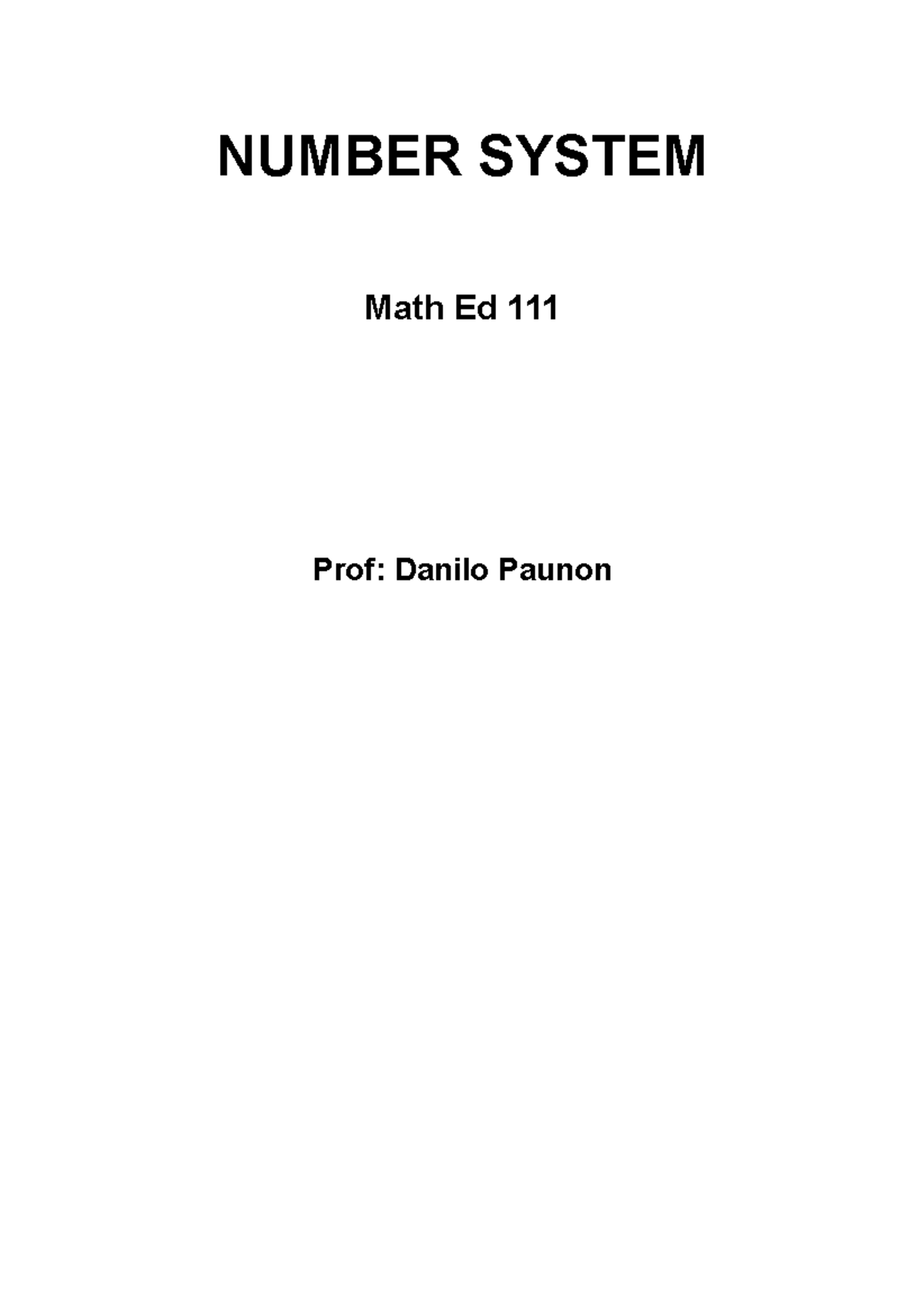 Math Ed 111 (Lesson 1) - Answers about mathematics history - NUMBER ...