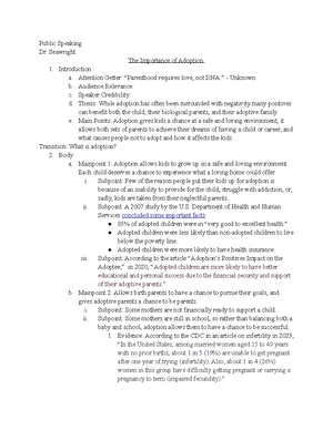 Biography Speech packet COM 304 Teacher Lecture Notes - COM 304 - Studocu