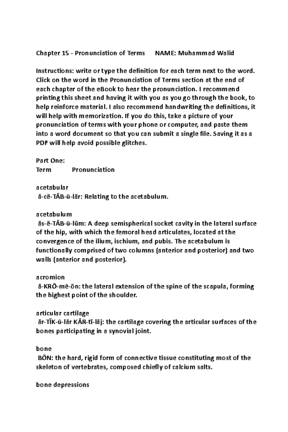 Chapter 15 Pronunciation of Terms - Chapter 15 - Pronunciation of Terms ...