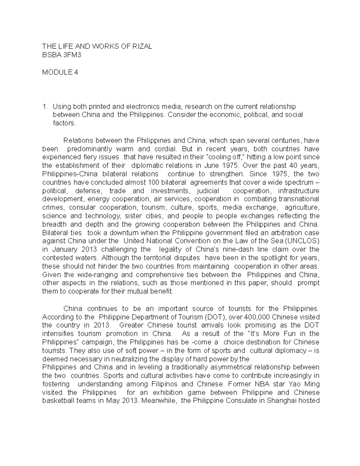 Module 4 - rizal - THE LIFE AND WORKS OF RIZAL BSBA 3FM MODULE 4 Using ...