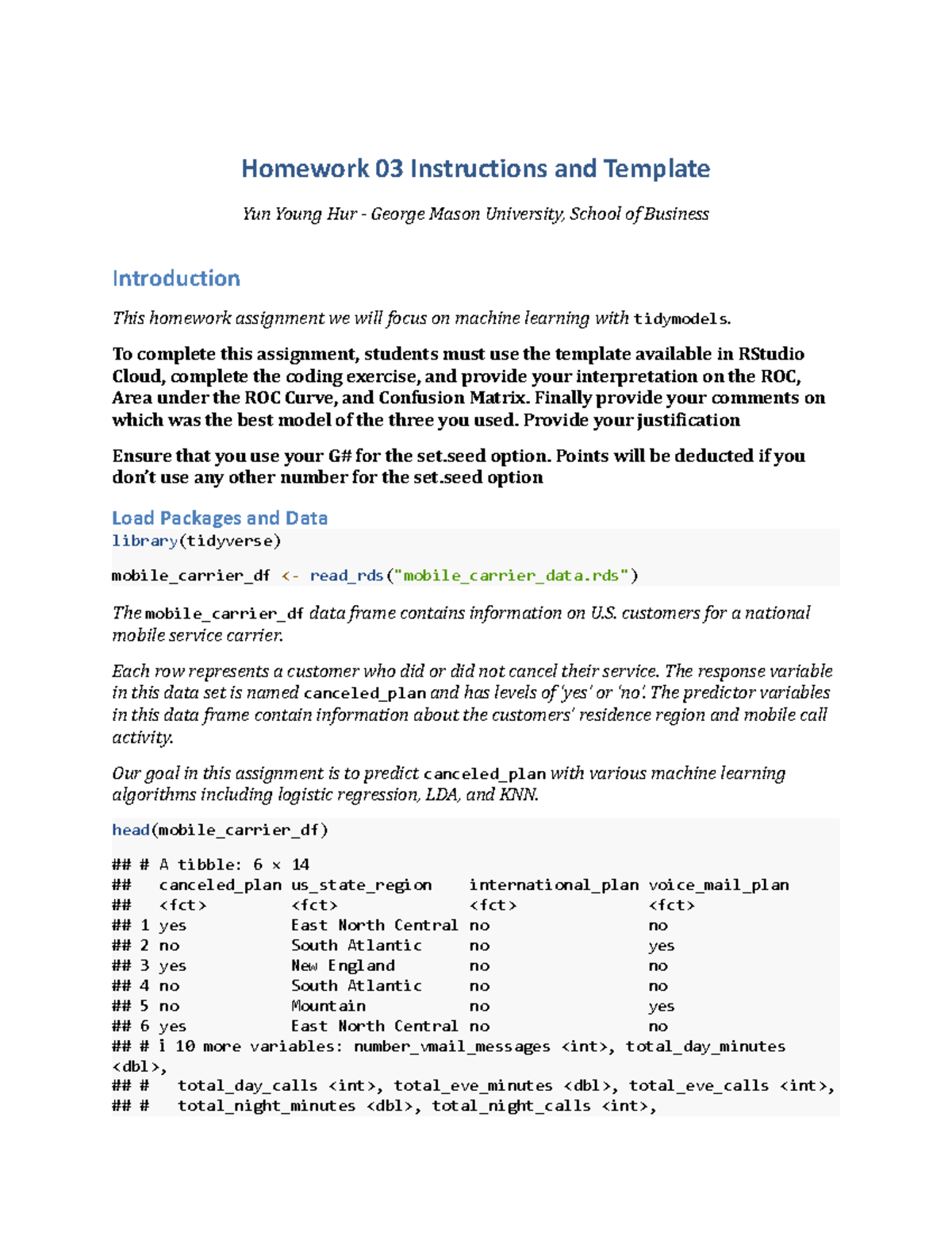 Homework 03 Instructions and Template - Homework 03 Instructions and ...