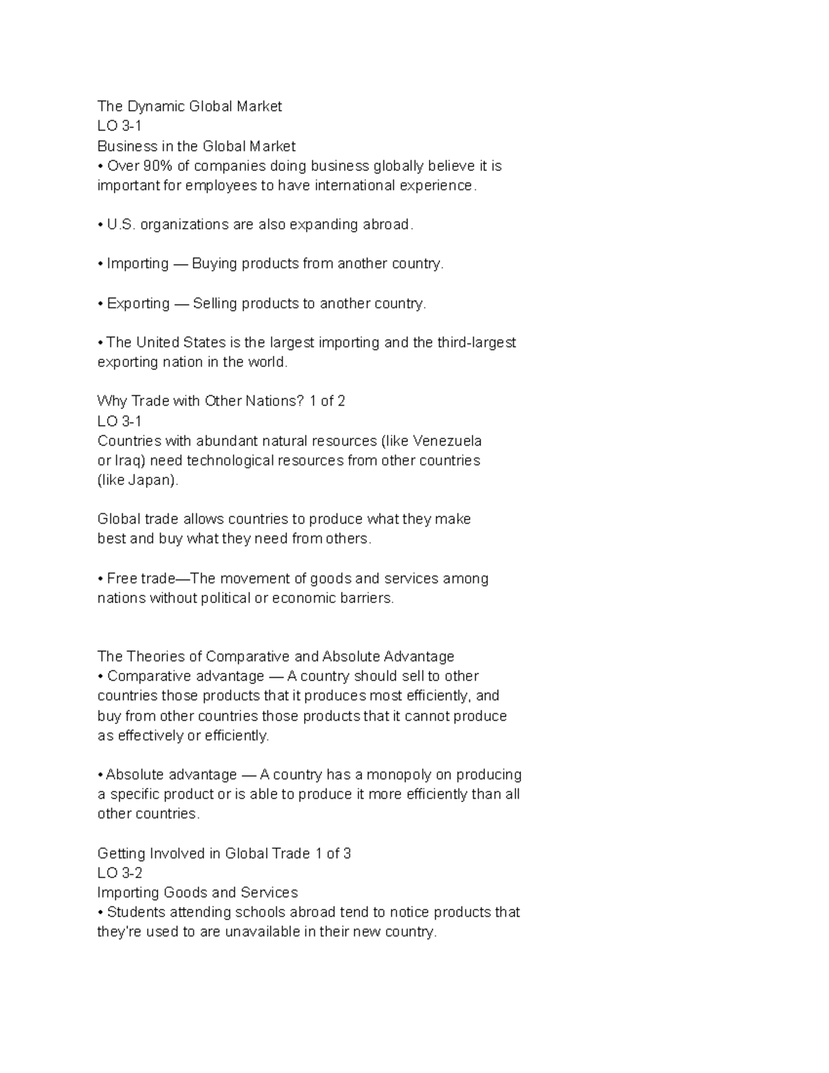 Chapter 3 Doing Business in Global Markets - The Dynamic Global Market ...