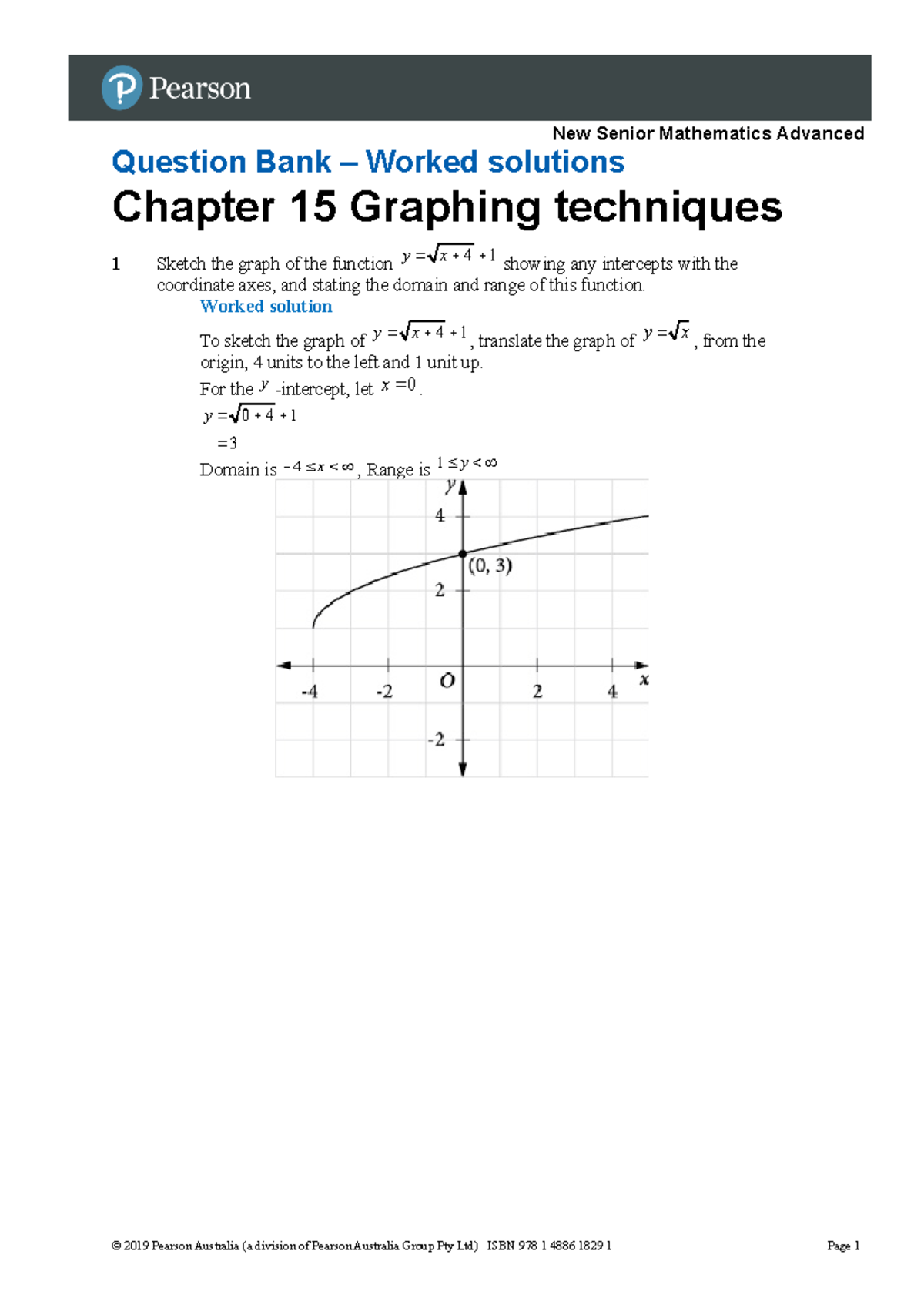 Transforming graphs with solutions - Question Bank – Worked solutions ...